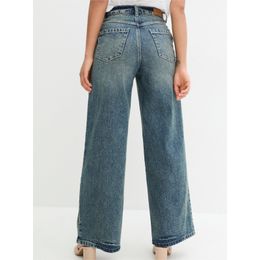 WITT Damen High-waist-Jeans mit weitem Bein, blue-stone-washed, Gr&ouml;&szlig;e 36