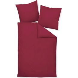 Bettw&auml;sche Janine "Colors", bordeaux, B/L: 140cm x 200cm, 1 Stk., 1 Stk., Mako-Satin, B/L: 90cm x 70cm, 2, Mako-Satin, Obermaterial: 100% Baumwolle, Bettw&auml;sche, Bettw&auml;sche, feinf&auml;dige uni Bettw&auml;sche f&uuml;r alle Jahreszeiten, Markenrei&szlig;verschluss