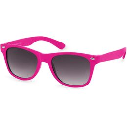 Wayfarer styleBREAKER "Kinder Sonnenbrille Nerd Style", Jungen, grau (gestell pink, glas grau verlauf), Modisch, Sonnenbrillen