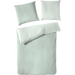 Wendebettw&auml;sche Primera "Kate", gr&uuml;n (hellgr&uuml;n), B/L: 200cm x 200cm, 1 Stk., 2 Stk., Flanell, B/L: 80cm x 80cm & 80cm x 80cm, 3 Stk., Flanell, Obermaterial: 100% Baumwolle, Bettw&auml;sche, Wendebettw&auml;sche, mit Two-Tone-Optik, feines Grafik-Muster, ab Gr&ouml;&szlig;e 135x200 cm
