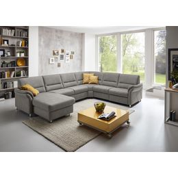 Wohnlandschaft DIE PLANBAR "ZE-EM16033 U-Form, Breite 330 cm", mammut alu, B:330cm T:262cm, 100% Polyester, Sofas, Wohnlandschaft, wahlweise mit Kopfst&uuml;tzen und Bettfunktion