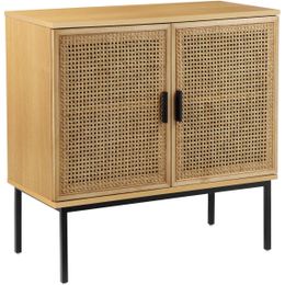 Sideboard OTTO HOME "Feines", naturfarben, B:85cm H:85cm T:40cm, Eisen, FSC-zertifizierter Holzwerkstoff, Sideboards, Sideboard, FSC-Holz, Melamin, MDF, Metall & ABS mit Soft-Close, Breite 85 cm