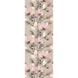 Vinyltapete queence "Blumen", beige, B:0,9m L:2,5m, Vinyl, Tapeten, 90x250cm, selbstklebend, kinderleichte Anbringung,, Sticker