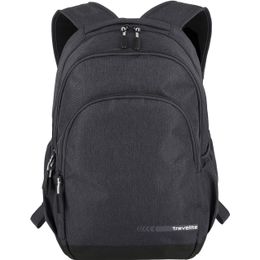 Laptoprucksack Travelite "KICK OFF Reiserucksack", Gr. B/H/T: 31cm x 45cm x 16cm, grau (anthrazit), Polyester, unifarben, Basic, Rucks&auml;cke Laptoprucksack