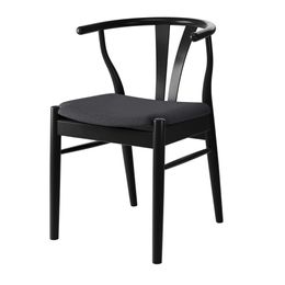 Stuhl HAMMEL FURNITURE "Freja, Massivholz Stuhl mit gepolstertem Sitz &ndash; komfortabel & robust", , schwarz, schwarz, grau, B:53cm H:75cm T:54cm, Massivholz, Stoff, St&uuml;hle, Stuhl, Massivholz, gepolsterte Sitzfl&auml;che, versch. Farbvarianten