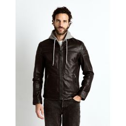 Lederjacke Mustang "31020140", Herren, Gr. M, schwarz, Obermaterial: 100% Lammleder. Innenfutter: 100% Baumwolle. Kapuze: 100% Baumwolle. &Auml;rmelfutter: 100% Polyester, ohne B&uuml;ndchen, Jacken