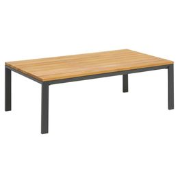 Ambia Garden Loungetisch, Anthrazit, Natur, Holz, Metall, Eukalyptusholz, massiv, rechteckig, eckig, 65x40x120 cm, Loungem&ouml;bel, Loungetische