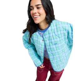 Outdoorjacke Roxy "Seaside Resort", Gr. M, airy blau as if plaid, Obermaterial: 100% Viskose;, Jacken Outdoorjacke