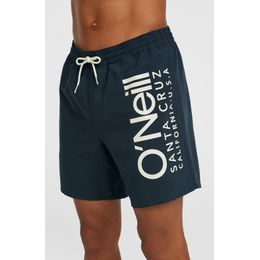 O`Neill Badeshorts O'NEILL "ORIGINAL CALI 16'' SWIMSHORTS", Gr. S (48), N-Gr, blau (ink blau), Obermaterial: 100% Polyester, Badehosen Badeshorts, mit seitlichen Eingrifftaschen und Ges&auml;&szlig;tasche, mit Stickerei am Bein