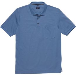 Poloshirt MARVELIS, Herren, Gr. L, blau (rauchblau), Jersey, Obermaterial: 57% Baumwolle, 43% Polyester, regular fit normal, B&uuml;ndchen, Shirts