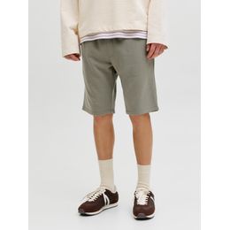Jack & Jones Sweatshorts JACK & JONES "JPSTGORDON mit elastischem Bund", Herren, Gr. S, N-Gr, vetiver, Web, Obermaterial: 65% Polyester, 35% Baumwolle, unifarben, slim fit kniefrei, Hosen Sweatshorts, unifarben, modisch, regular fit, Webstoff