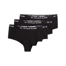 G-Star Raw Hipster G-STAR "Hipster 3 Pack", Damen, Gr. L, schwarz, schwarz, schwarz, Obermaterial: 95% Baumwolle, 5% Elasthan, Unterhosen