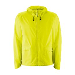 Regenjacke Gonso "Essential Rain Jacket", Herren, Gr. M, gelb, 100% Polyester, Jacken Regenjacke, Unisex wasserdichte Fahrradjacke, leichte Packaway Radjacke, Loose Fit