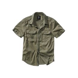 Langarmhemd Brandit "Brandit Herren Vintage Shirt shortsleeve", Herren, Gr. 6XL, US-Gr&ouml;&szlig;en, olive, 100% Baumwolle, unifarben, normal, Hemden