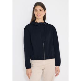 Blouson Cecil, Damen, Gr. M (40), universal blau, Stoff, Obermaterial: 50% Polyester, 43% Baumwolle, 7% Elasthan; Futter: 100% Polyester, unifarben, comfort fit normal, ohne Ausschnitt, elastischer Bund, Jacken Blouson, mit Kapuze
