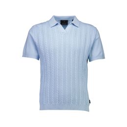 Kurzarmpullover Junk De Luxe "Poloshirt Relaxed Fit", Herren, Gr. L, sky blau, Obermaterial: 100% Baumwolle, V-Ausschnitt, Pullover
