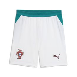 Sporthose Puma "Portugal 2026 Shorts Herren", Herren, Gr. L, Normalgr&ouml;&szlig;en, wei&szlig; gr&uuml;n lagoon, Obermaterial: 100% Polyester. Besatz: 88% Polyester, 12% Elasthan. Einsatz: 100% Polyester, unifarben, regular fit, Hosen Sporthose