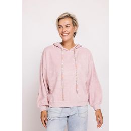 Kapuzensweatshirt Zhrill "ZHXENIA Nicki Kap-Sweat", Herren, Gr. L, pink, Nicki, Obermaterial: 100% Baumwolle, unifarben, l&auml;ssig geschnitten h&uuml;ftbedeckend, Rundhals, Flachstrickb&uuml;ndchen, Sweatshirts, in Nicki-Qualit&auml;t mit Strick-Kordeln