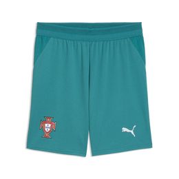 Sporthose Puma "Portugal 2026 Shorts Jugendliche", M&auml;dchen, Gr. 164, Normalgr&ouml;&szlig;en, gr&uuml;n lagoon wei&szlig;, Obermaterial: 100% Polyester. Besatz: 88% Polyester, 12% Elasthan. Einsatz: 100% Polyester, unifarben, regular fit, Hosen Sporthose