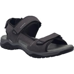 Sandale Josef Seibel "Arlo 02, granit", Herren, Gr. 45, grau (granit), Obermaterial: 100% Rindsleder Leather cow., Schuhe Sandale