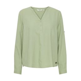 Langarmbluse oxmo "Langarmbluse OXAnja", Damen, Gr. 36, gr&uuml;n (seagrass), Obermaterial: 55% Leinen LI. 45% Viskose CV., Blusen
