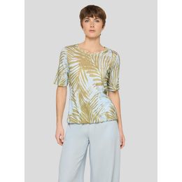 Kurzarmshirt Rabe, Damen, Gr. 50, himmelblau, Jersey, Obermaterial: 50% Baumwolle, 50% Viskose, gebl&uuml;mt, gemustert, tailliert h&uuml;ftbedeckend, Rundhals, Shirts, mit floralem Muster