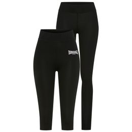 Leggings Lonsdale "CHIPPING", Damen, Gr. L, N-Gr, schwarz, wei&szlig;, Obermaterial: 95% Baumwolle, 5% Elasthan, Hosen Leggings