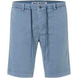 Chinoshorts MAC "JOG'N Shorts", Herren, Gr. 34, N-Gr, blau mirage, Web, Obermaterial: 69% Baumwolle, 29% Polyester, 2% Elasthan, bequem kniefrei, Hosen Chinoshorts, Bequemer, elastischer Bund