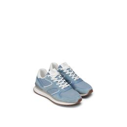 Marc O'Polo Sneaker MARC O'POLO "Maxima", Damen, Gr. 38, hellblau, sanftes wei&szlig;, Glattleder, Nylon, Veloursleder, unifarben mit Farbeinsatz, Schuhe Sneaker, Halbschuh, Schn&uuml;rschuh, Freizeitsneaker mit Memory Foam