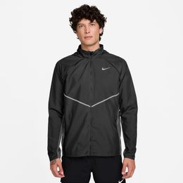 Laufjacke Nike "M NK UV RPL MILER JKT", Herren, Gr. M, schwarz, anthra, Web, Obermaterial: 100% Polyester, normal, Jacken, wasserabweisend, windabweisend, atmungsaktiv, mit Rei&szlig;verschluss