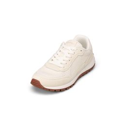 Marc O'Polo Sneaker MARC O'POLO "aus softem Veloursleder", Damen, Gr. 36, wei&szlig; cotton, Obermaterial: 50% Leder, 50% Polyester, unifarben, Schuhe Sneaker