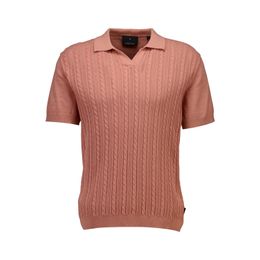 Kurzarmpullover Junk De Luxe "Poloshirt Relaxed Fit", Herren, Gr. L, rose, Obermaterial: 100% Baumwolle, V-Ausschnitt, Pullover