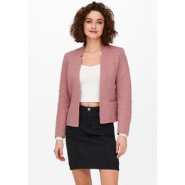 Kurzblazer Only "ONLADDY-LINEA L/S SHORT BLAZER CC TLR", Damen, Gr. 40L, gr&uuml;n (witherot rose detail:melange), Web, Obermaterial: 65% Polyester, 35% Baumwolle, meliert, regular fit normal, tiefer V-Ausschnitt, Blazer Kurzblazer, Materialmix, regular fit