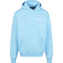 Kapuzensweatshirt DROPSIZE "Dropsize Herren Heavy Oversize Embo Hoodie", Herren, Gr. L, lightblau, 70% Baumwolle, 30% Polyester, Sweatshirts