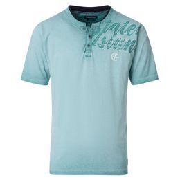 Henleyshirt Casamoda "Casamoda Henley uni", Herren, Gr. XXL, blau (t&uuml;rkis), 100% Baumwolle, Shirts