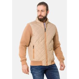 Cipo & Baxx Outdoorjacke CIPO & BAXX "Jacke", Gr. L, beige, Stoff, 70% Baumwolle, 30% Polyester, gemustert, regular fit normal, Manschette, Jacken Outdoorjacke, mit Sweat&auml;rmeln