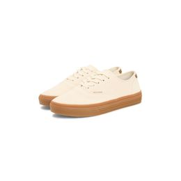 Sneaker Tommy Hilfiger "TH VULC CUP SUEDE", Herren, Gr. 43, creme, Veloursleder, unifarben, Basic, Schuhe Sneaker, Freizeitschuh, Halbschuh, Schn&uuml;rschuh mit honigfarbener Plateausohle