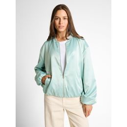 Blouson Tom Tailor, Damen, Gr. XL, blau haze, Web, Obermaterial: 96% Polyester, 4% Elasthan. Futter: 100% Polyester, unifarben, regular fit normal, elastischer Bund, Jacken Blouson, mit Bomberkragen