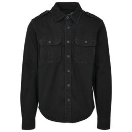 Langarmhemd Brandit "Brandit Herren Vintage Shirt", Herren, Gr. L, US-Gr&ouml;&szlig;en, schwarz, 100% Baumwolle, unifarben, normal, Hemden