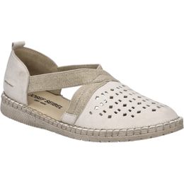 Slipper Josef Seibel "Sofie 44, offwhite", Damen, Gr. 38, wei&szlig; (sanftes wei&szlig;), Obermaterial: 100% Rindsleder Leather cow., Schuhe Slipper