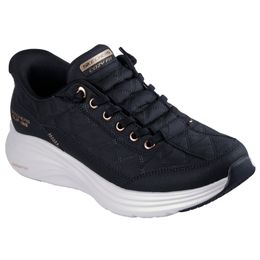 Slip-On Sneaker Skechers "CONTOUR FOAM-GOLDEN HOUR", Herren, Gr. 40, schwarz, Leder, Lederimitat, Mesh, gesteppt, Schuhe, Slipper, Freizeitschuh, Schlupfschuh mit Slip-Ins Funktion