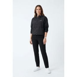 Windbreaker Calvin Klein Jeans, Damen, Gr. XS (36), schwarz, Web, Obermaterial: 100% Polyamid, unifarben, regular fit normal, Rundhals, eingesetzt elastischer Bund, Jacken Windbreaker, Regular fit mit Kapuze