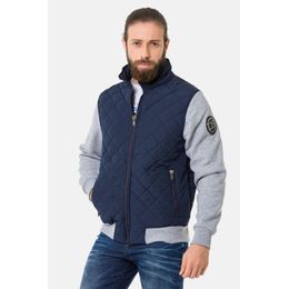 Cipo & Baxx Outdoorjacke CIPO & BAXX "Jacke", Herren, Gr. L, navyblau, Stoff, 70% Baumwolle, 30% Polyester, gemustert, regular fit normal, Manschette, Jacken Outdoorjacke, mit Sweat&auml;rmeln