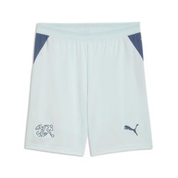 Puma Sporthose "Schweiz 2026 Shorts Herren"sea glass schwarz indigo blau, Gr. S, bedruckt, Obermaterial: 100% Polyester. Besatz: 88% Polyester, 12%