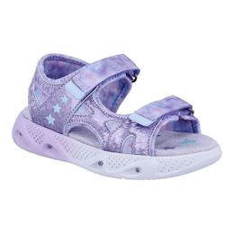 Sandale Richter "Star (Blinki)", M&auml;dchen, Gr. 29, violett multi, Lederimitat, Textil, kontrastfarbene Details, schimmernd, Schuhe Sandale, Klettschuh, Blinkschuh, Gr&ouml;&szlig;enschablone zum Download, mit WMS