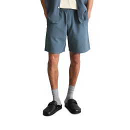 Marc O'Polo Shorts MARC O'POLO DENIM "mit feiner Waffel-Struktur", Herren, Gr. L, Normalgr&ouml;&szlig;en, cadet blau, Obermaterial: 100% Baumwolle, unifarben, relaxed fit normal, Hosen Shorts