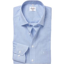 Langarmhemd MARVELIS, Herren, Gr. 44, N-Gr, blau, Web, Obermaterial: 100% Baumwolle, normal, Manschette, Hemden, Businesshemd, Kentkragen, modern fit