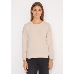 Langarmshirt Cecil, Damen, Gr. XL (44), oat milk beige, Stoff, 47% Modal, 45% Polyester, 8% Elasthan, unifarben, normal normal, Rundhals, B&uuml;ndchen, Shirts Langarmshirt, in Unifarbe