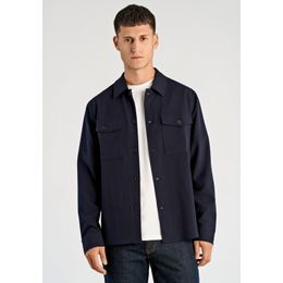 Hemdjacke Junk De Luxe "Hemdjacke Relaxed Fit", Herren, Gr. L, navy, Obermaterial: 35% Polyester, 31% Viskose, 30% Polyester, 4% Elasthan, l&auml;ssig geschnitten, Jacken