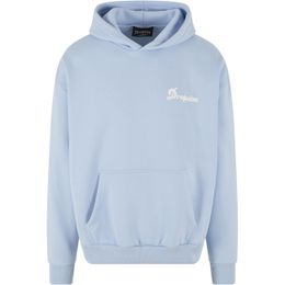 Kapuzensweatshirt DROPSIZE "Dropsize Herren Heavy Oversize DWF Hoodie", Herren, Gr. L, babyblau, 70% Baumwolle, 30% Polyester, bedruckt, Sweatshirts